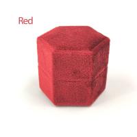 China Red Velvet Ring Jewelry Packaging Boxes Hexagonal Shape For Weddings for sale