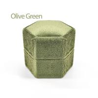 China Olive Green Velvet Jewelry Gift Box Ring Packaging Box for All Occasions for sale
