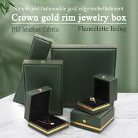 China Custom Logo PU Leather Storage Box 6 Colors Ring Packaging Box for sale