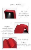 China Spray Paint Plastic Engagement Ring Gift Box Built In LED Light for sale