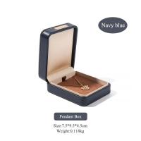 China Navy Blue PU Leather Ring Box Jewelry Storage Box For Weddings for sale