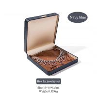 China Navy Blue PU Leather Ring Box Jewelry Storage Box For Weddings for sale