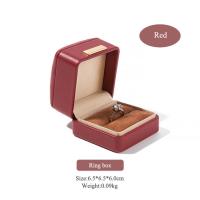 China Red PU Leather Jewelry Packaging Boxes For Ring Pendant Bracelet Necklace for sale
