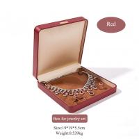 China Red PU Leather Jewelry Packaging Boxes For Ring Pendant Bracelet Necklace for sale