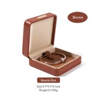 China Brown PU Leather Jewelry Packaging box Elegant Jewelry Storage Gift Box for sale