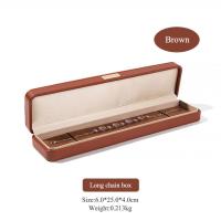 China Brown PU Leather Jewelry Packaging box Elegant Jewelry Storage Gift Box for sale