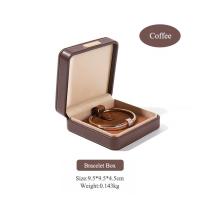China Coffee Vintage PU Square Buckle Packaging Box For Jewelry for sale