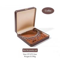 China Coffee Vintage PU Square Buckle Packaging Box For Jewelry for sale
