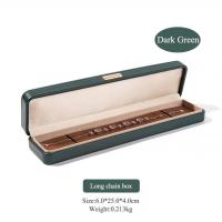 China Dark Green Vintage PU Square Buckle Packaging Box For Jewelry for sale