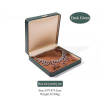 China Dark Green Vintage PU Square Buckle Packaging Box For Jewelry for sale