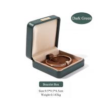 China Dark Green Vintage PU Square Buckle Packaging Box For Jewelry for sale