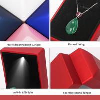 China Red Matte LED Jewelry Packaging Box Light Up Jewelry Organizer for sale