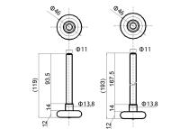 China Short / Long Nylon Garage Door Rollers 119mm 193mm Length for sale