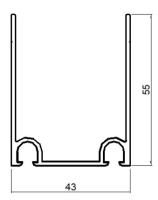 China Alu 55 Aluminium Door Profile Anodised With 7000mm Length for sale