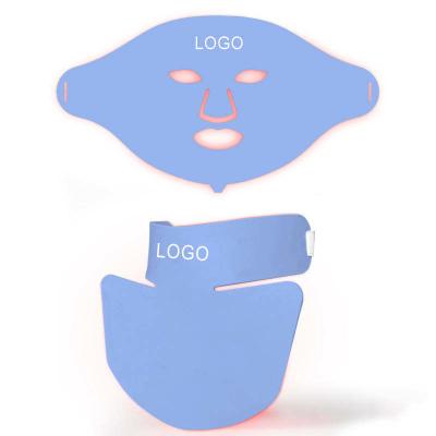 China Skin 7 Colors Red Light Panel Therapy Mask Photon Face Neck Silicone 470nm for sale