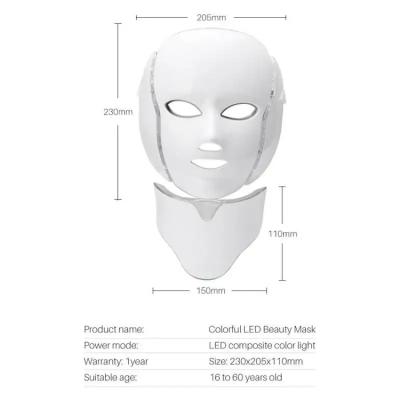China PDT Photon Light LED Face Mask Facial And Neck Skin Beauty Therapy 7 Colors for sale