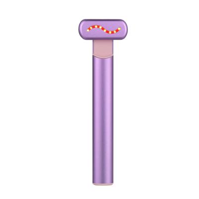China Red Photon Anti-wrinkle Eye Massager Pen Vibration Heating Eye Bags Dark Circles Device for sale
