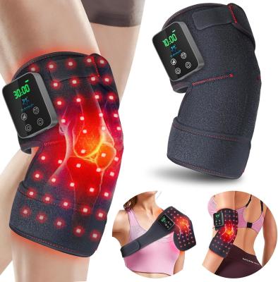 China 660nm 850nm Red Light Therapy Knee Massager – Infrared + Vibration + Heat, Wireless & Rechargeable for Joint Pain Relief for sale
