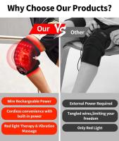 China Red Light Therapy Knee Wrap for Pain Relief 660nm 850nm Infrared Vibration Massage Heat Pad Rechargeable and Cordless Design for sale