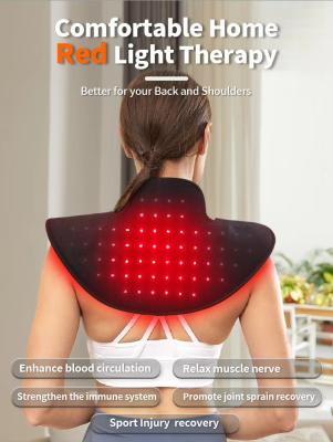 China Portable Red Light Therapy Neck Shoulder Wrap – Cordless 660nm & 850nm Infrared Light +Vibration for Upper Body Pain Relief – 660nm/850nm Infrared with Vibration Massage, Wireless Controller for Pain for sale