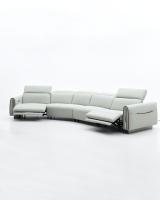 China Leather Or Fabric Sectional Recliner Sofa Ergonomic Design Corner Couch With Recliner for sale