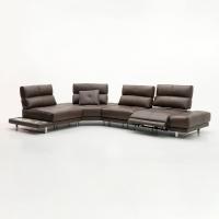 China Silent Motor Modern Recliner Sectional Couch With Sliding Back Cushion Villa Design for sale
