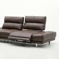 China Silent Motor Modern Recliner Sectional Couch With Sliding Back Cushion Villa Design for sale