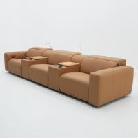 China Leather or Fabric Home Theater Sofa Seating With Dual Motor Recliner And Cup Holder for sale
