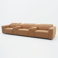 China Leather or Fabric Home Theater Sofa Seating With Dual Motor Recliner And Cup Holder for sale