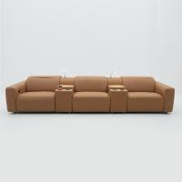 China Leather or Fabric Home Theater Sofa Seating With Dual Motor Recliner And Cup Holder for sale