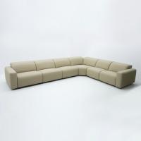 China OEM Logo Modern Power Reclining Sectional Couch With Marble Chaise Extension for sale