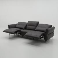 China Ergonomic Power Recliner 3 Seater Sofa With Smooth Motor And Integrated Back Support for sale