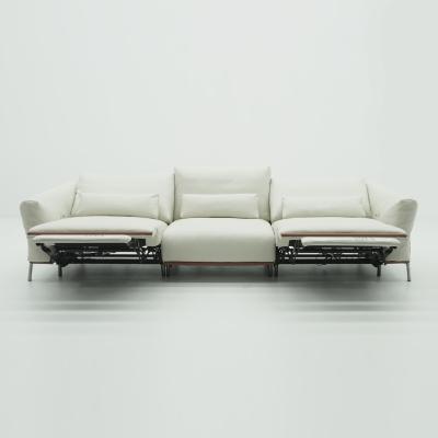 China Luxury 3 Seater Power Recliner Sofa Contemporary Couch With Silent Power Drive for sale