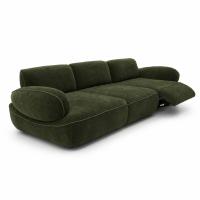 China Dual Motor Modern Recliner Sofa Leather Or Fabric Material With Sliding Back Cushion for sale