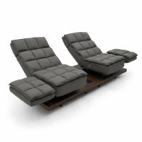 China Custom Design Modern Rotating Sofa Two Seater Swivel Sofa With Adjustable Armrest for sale
