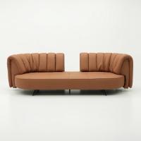 China Modern Recliner Sofa with Sculptural Pleated Backrest – High Back for sale