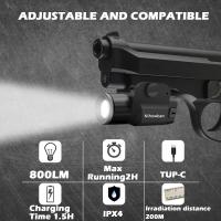 China IPX4 Pistol Laser Flashlight 800 Lumens Rechargeable Tactical Laser Flashlight for sale