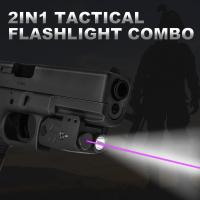 China Purple 405nm Compact Tactical Flashlights For Guns 500 Lumens Rechargeable for sale