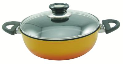 China PORCELAIN ENAMELLED NON-STICK SHALLOW POT for sale