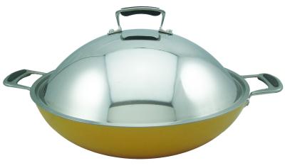 China PORCELAIN ENAMELLED NON-STICK WOK for sale
