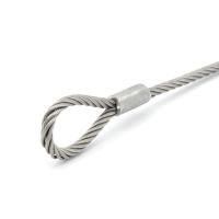 China High Tensile Stainless Steel Traction Rope with Thimble & Clamp Hardware Included for sale