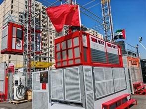 China SC160/160 Twin Mast Building Material Hoist , 30 Passenger Hoist Lift for sale