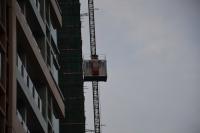 China Single Cage 110kw Temporary Construction Elevators 96m/Min Construction Man Lift for sale