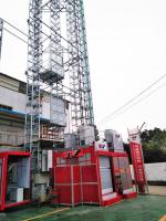 China Double cages mid-speed with Rack and Pinion Building Hoist/ 2000kgs Load with Inverter and hot galvanized mast for sale