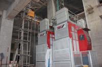 China Construction 500m 96m/Min Passenger And Material Hoist Lift Bevel Heicial Gearbox  heavy duty height lifter for sale