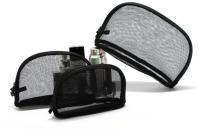 China Minimalist Black Mesh Zipper Cosmetic Bags For Promotional Activities for sale