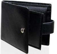 China Lychee Grain PVC Stylish Leather Wallet Black Color 9*12cm For Men for sale
