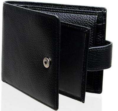 China Lychee Grain PVC Stylish Leather Wallet Black Color 9*12cm For Men for sale