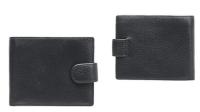 China Lychee Grain PVC Stylish Leather Wallet Black Color 9*12cm For Men for sale