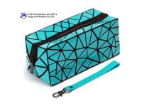 China Foldable Fashion Cosmetic Bags PVC Material Made With Diamond Pattern for sale